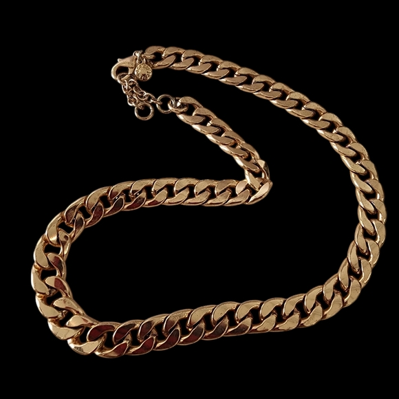 J. Crew | Jewelry | J Crew Thick Curb Chain Necklace Gold Tone Y2k ...